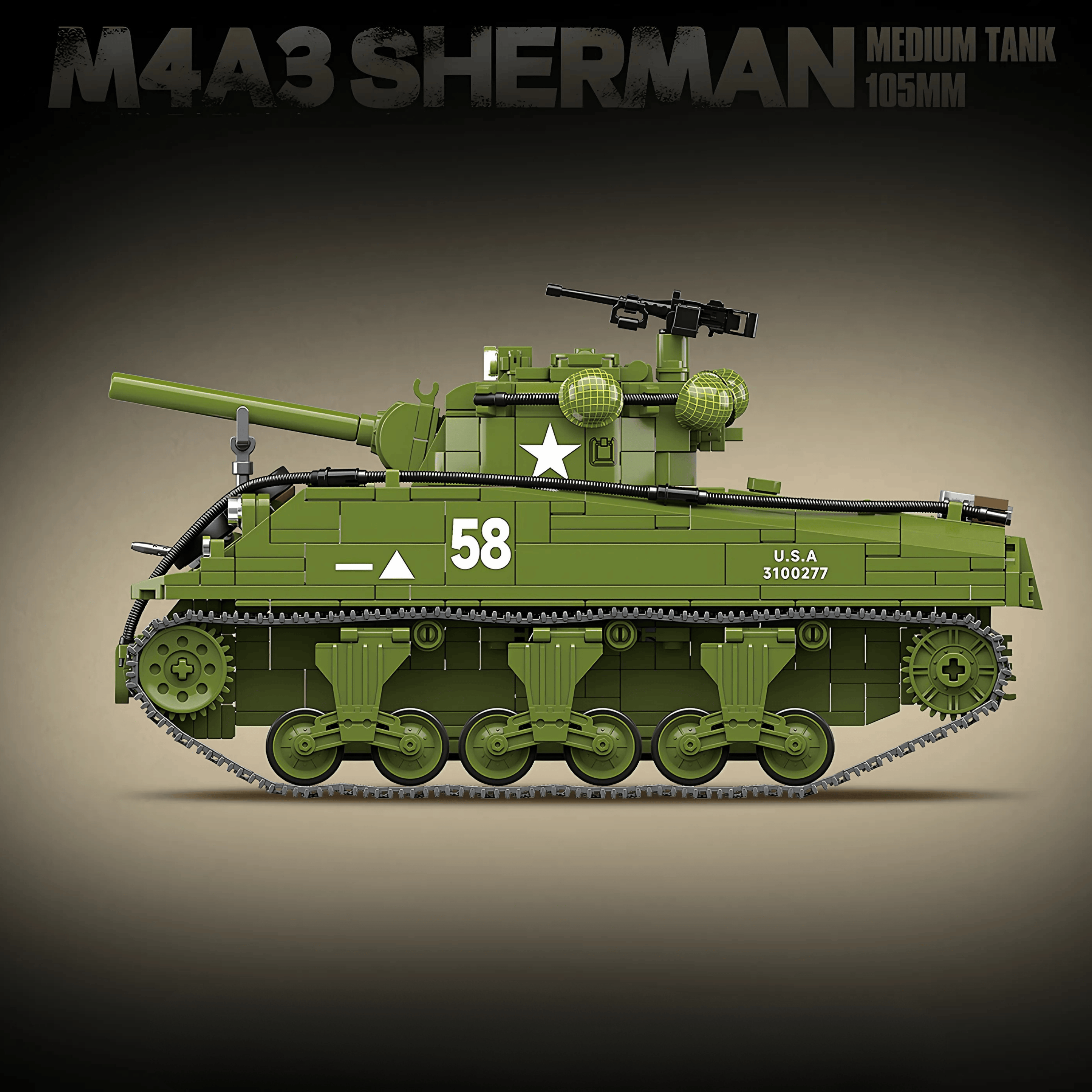 M4A3 Sherman | 1175 PCS – BrickWarII