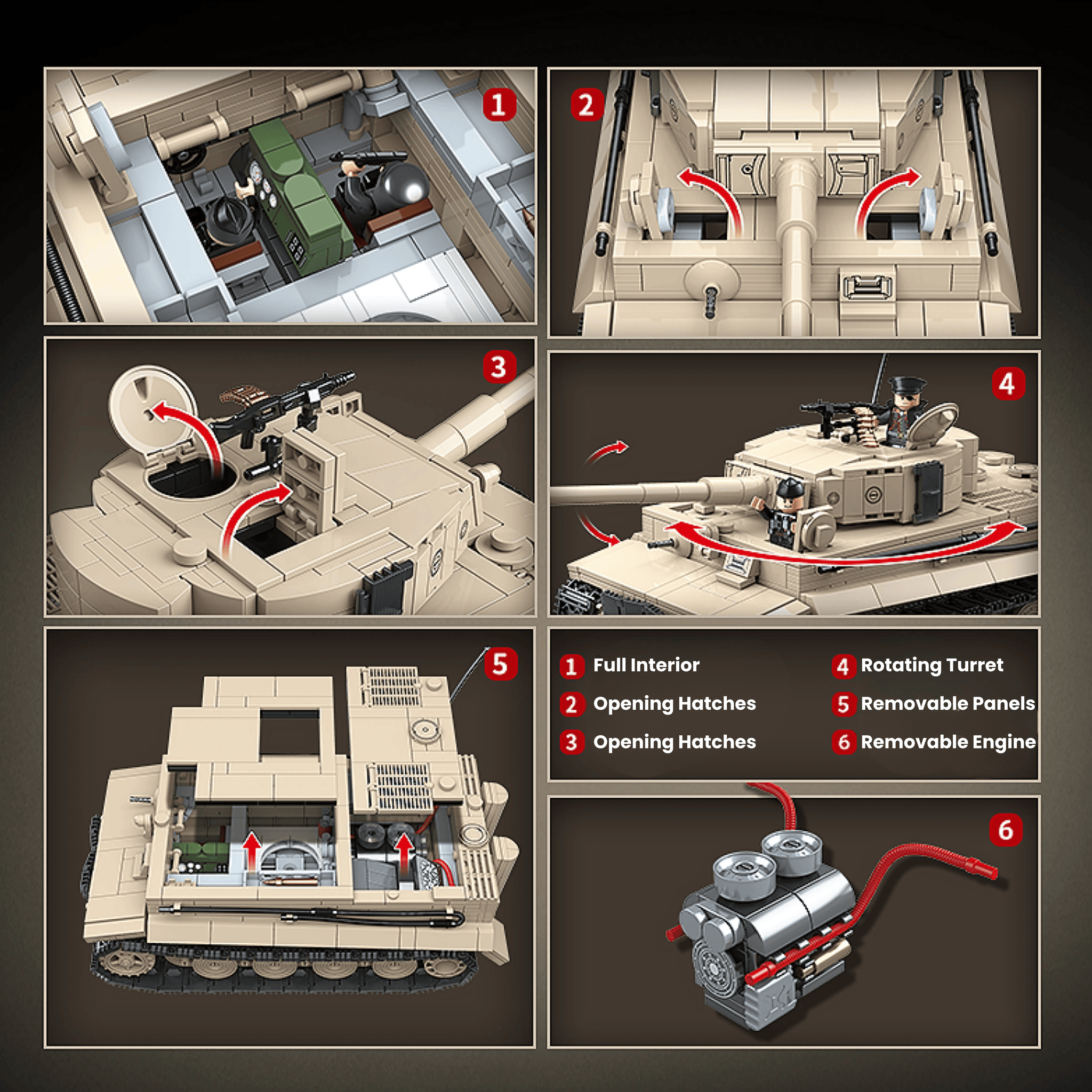 Tiger 1 (Tan) | 1361PCS – BrickWarII